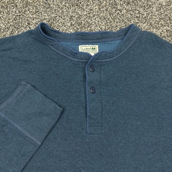 L.L. Bean | Shirts | Ll Bean Shirt Wool Blend River Drivers Thermal Henley Blue Mens 2xlt | Poshmark